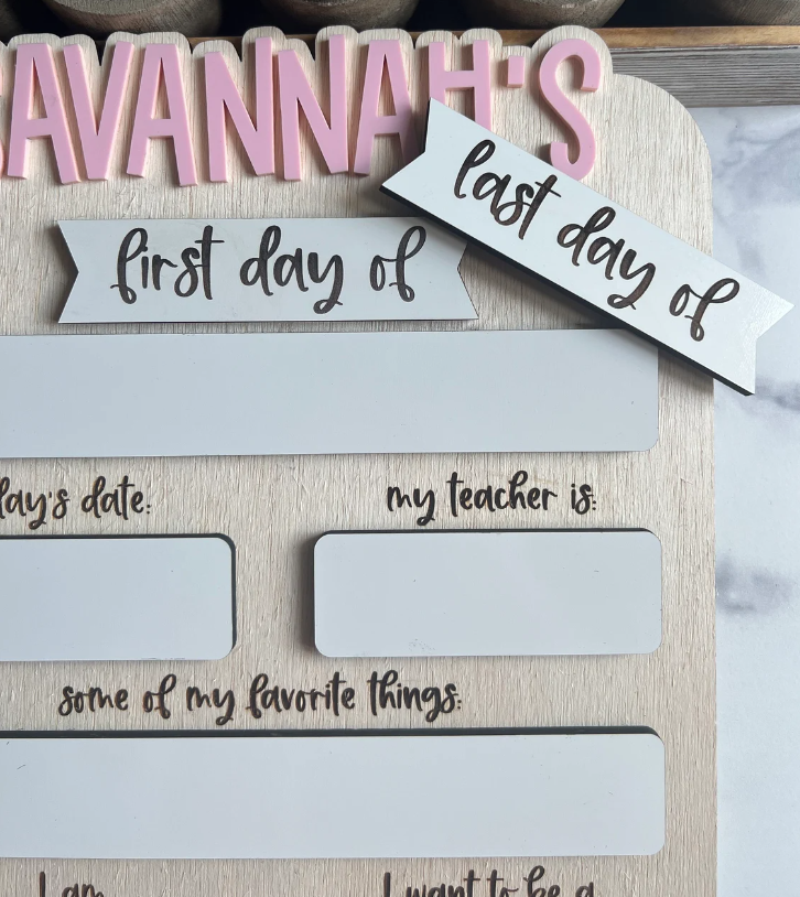 Personalized First & Last Day Of School Sign | Interchangeable ...