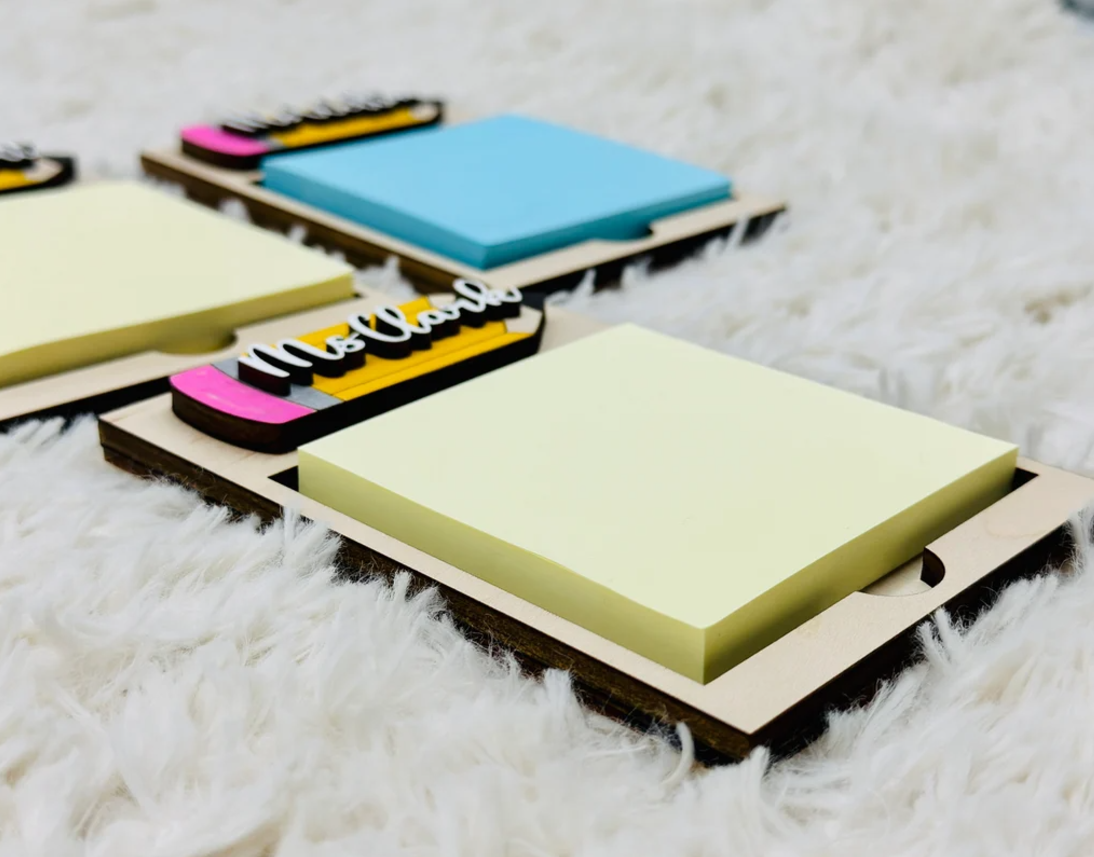 Post It Note Holder | Personalized | Teacher – midwestdesignsrb